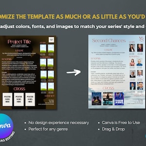 Film & TV Pitch One Sheet Template: 5 Canva Layouts (digital Download ...