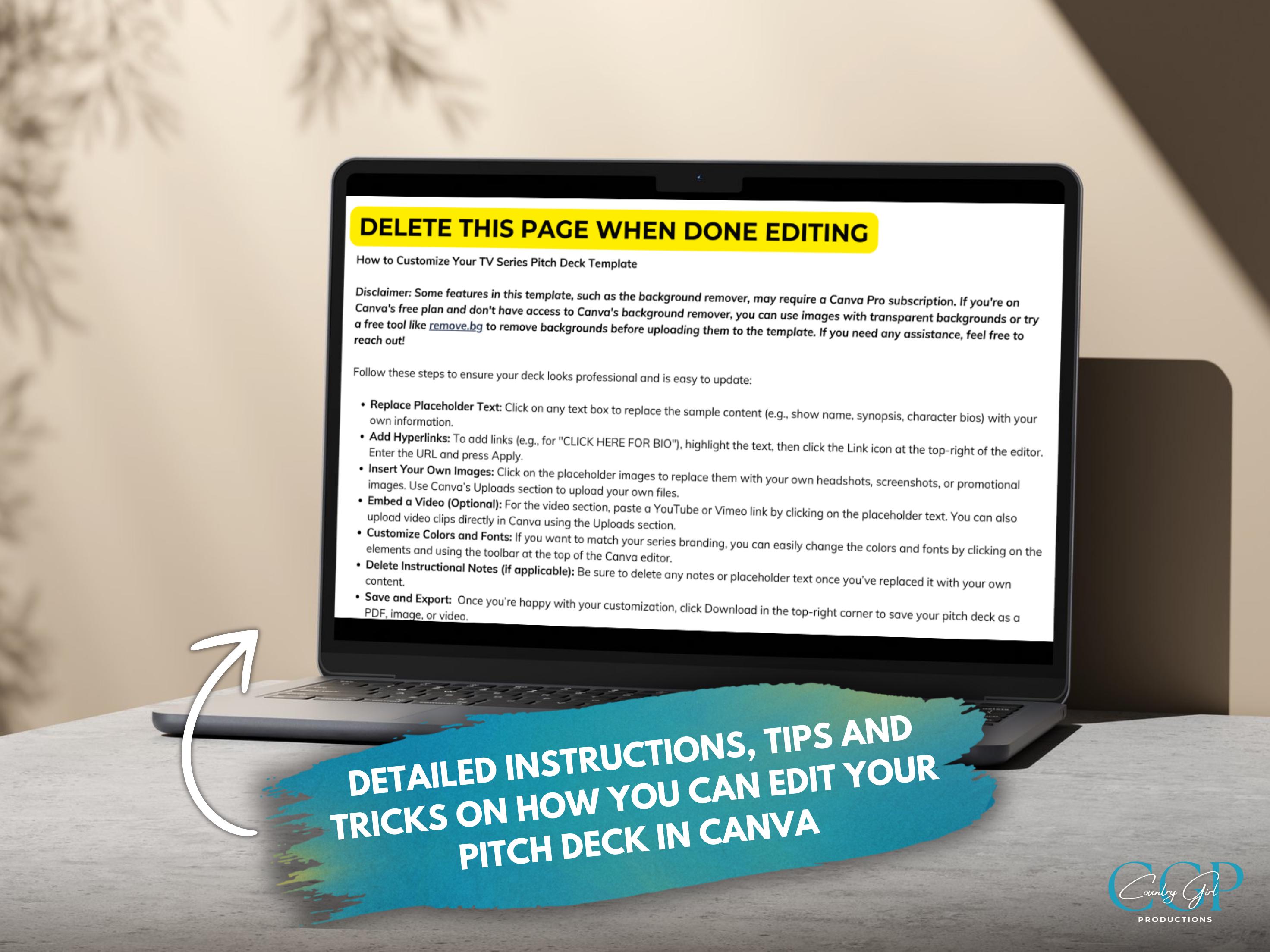 Film Pitch Deck Template Canva Movie Pitch Deck for Filmmaker ...