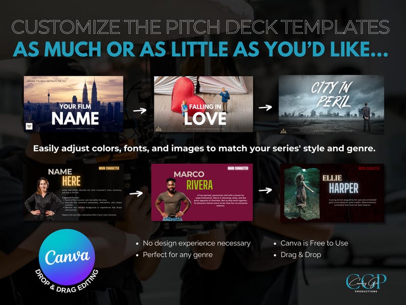 TV Series Pitch Deck Template: Canva, Light & Dark (digital Download ...