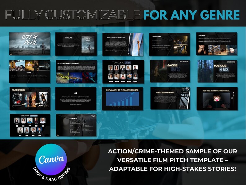 Canva Film Pitch Deck Template: Customizable Movie Presentation ...