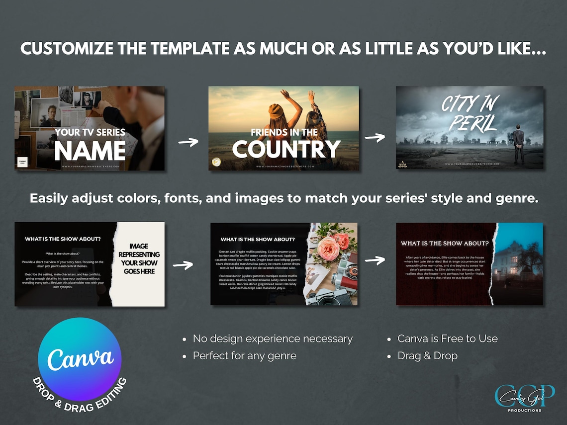 TV Show Pitch Deck Canva Template Customizable Television Series Pitch ...