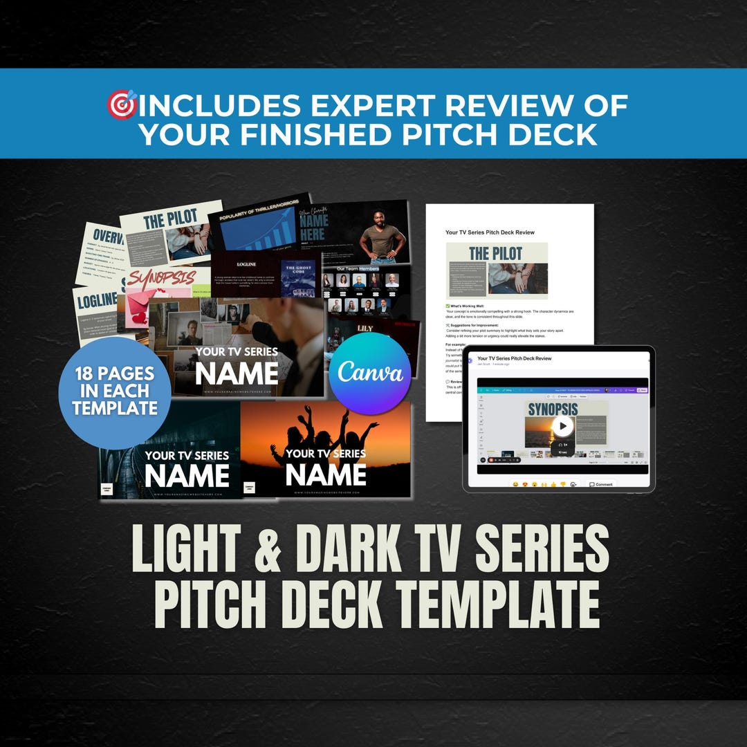 Buy TV Series Pitch Deck Template for Canva How to Pitch a TV Show ...
