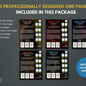Film & TV Pitch One Sheet Template: 5 Canva Layouts (digital Download ...