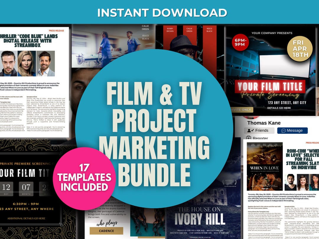 Indie Film Marketing Kit: Press Release, Poster, Premiere Invite ...