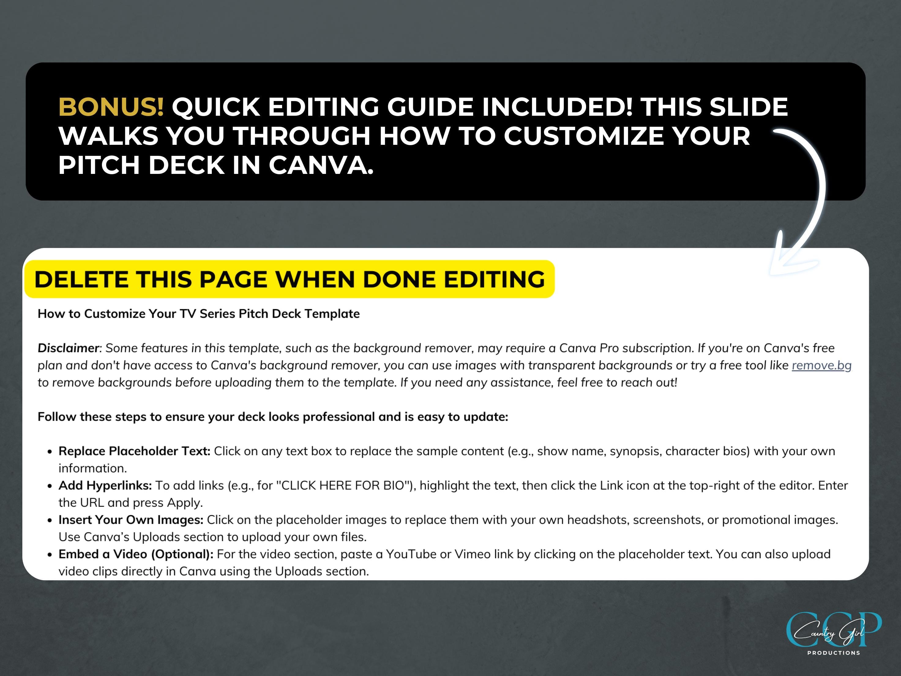 TV Show Pitch Deck Template for Canva Fully Customizable Pitch Deck How ...