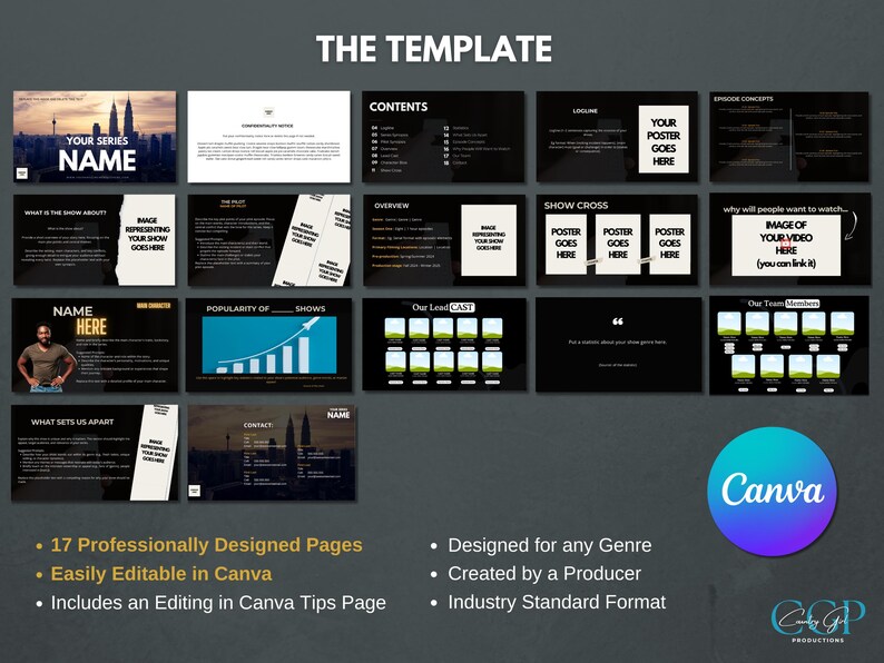 TV Show Pitch Deck Template for Canva Fully Customizable Pitch Deck How ...