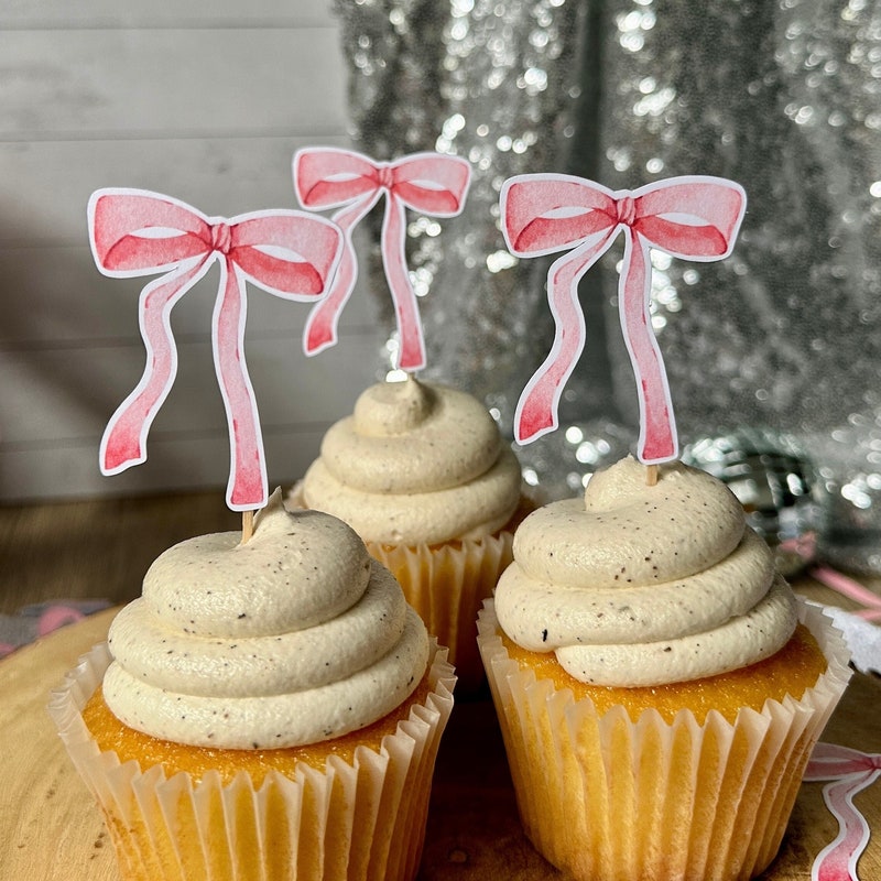 Bow Cupcake Toppers - Etsy