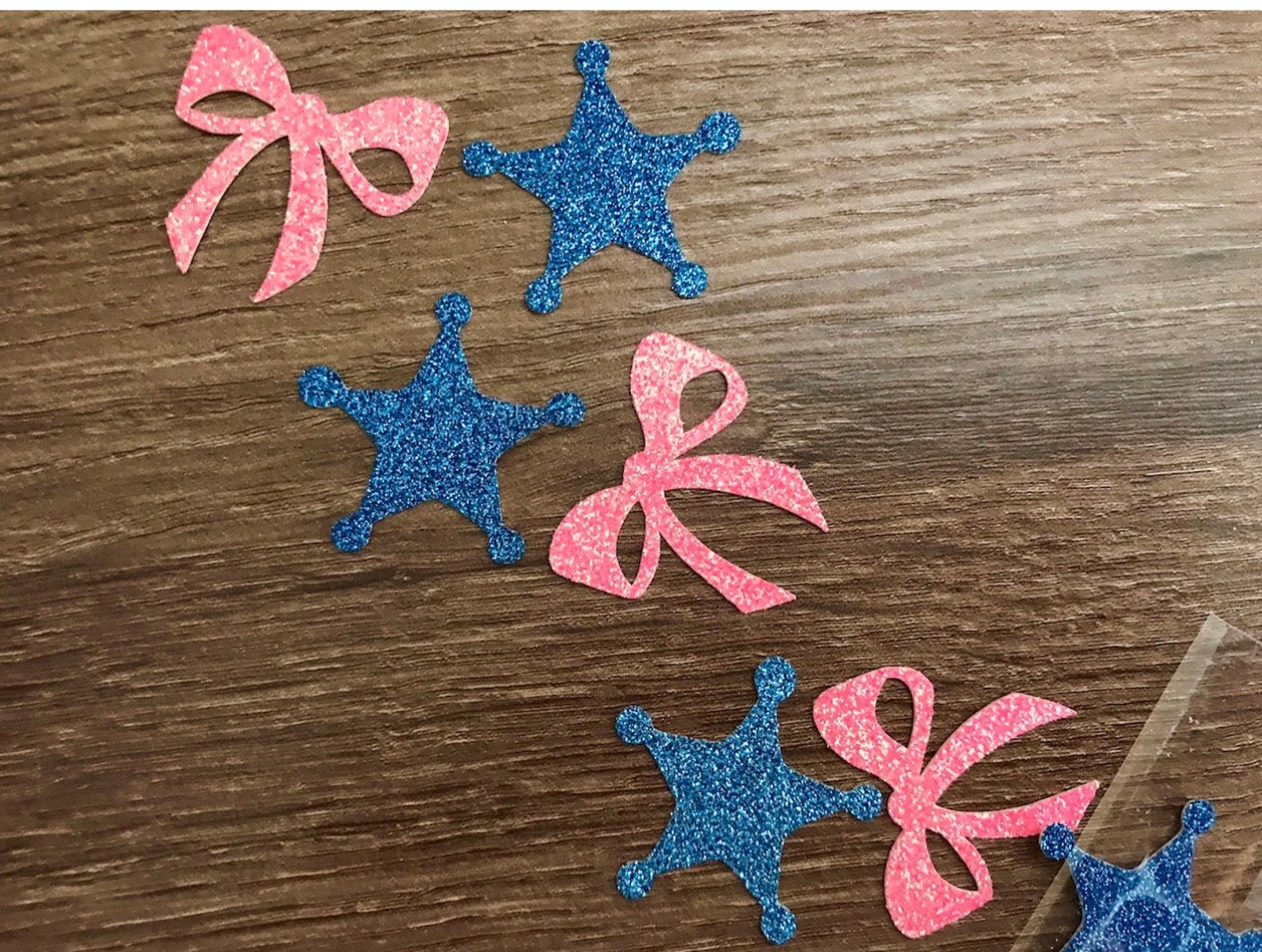 50 Piece Badges or Bows Gender Reveal Confetti 50 Pieces | Etsy