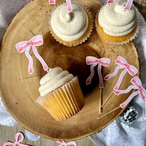 Bow Cupcake Toppers (qty. 6)| She's Tying the Knot| Coquette Themed ...