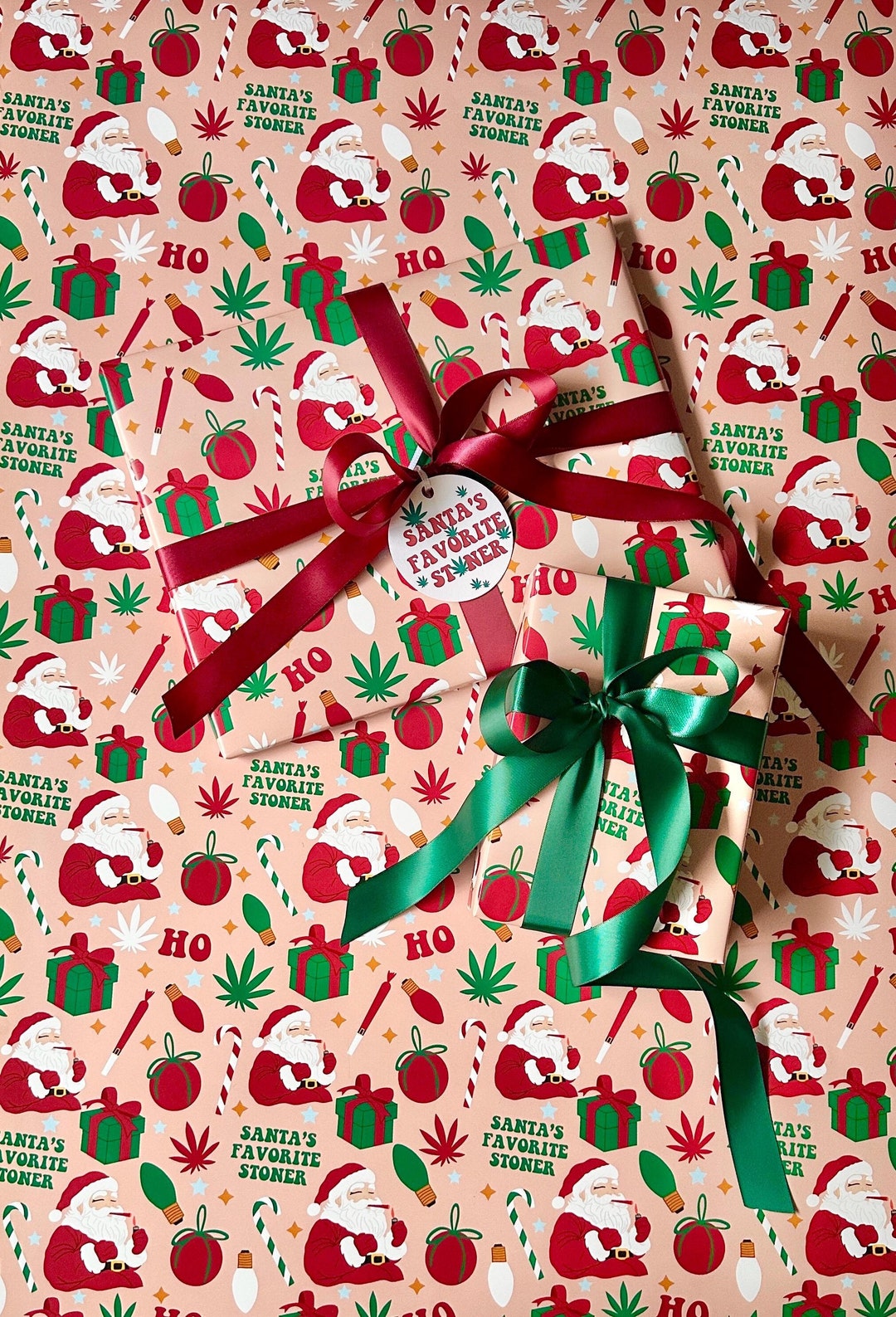 Santa's Favorite Stoner Wrapping Paper| 420 Christmas Gifts| Hemp Gift ...