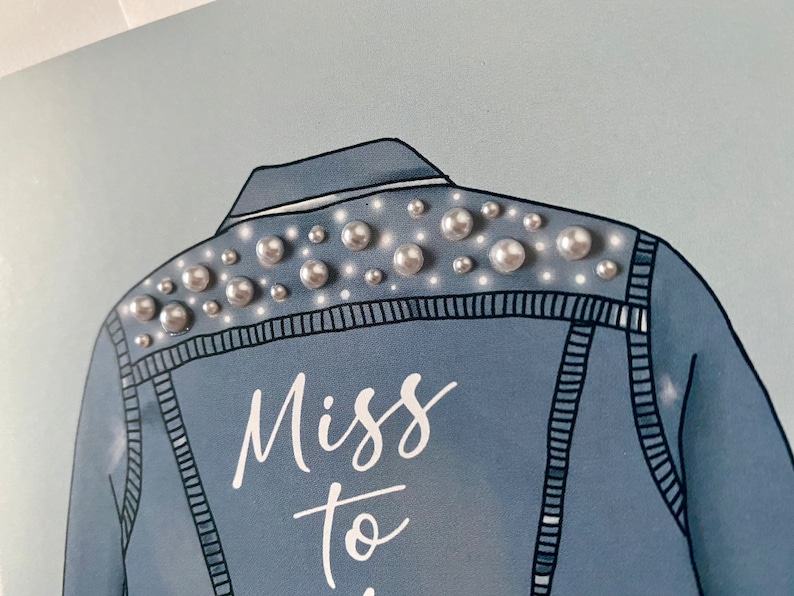 Miss to Mrs. Greeting Card (qty. 1)| Jean Jacket Greeting Card| Bridal ...