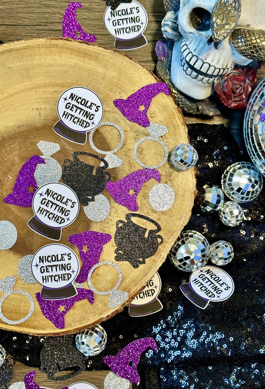 50 Pieces Witch Getting Hitched Confetti| Witch Bachelorette| Halloween ...