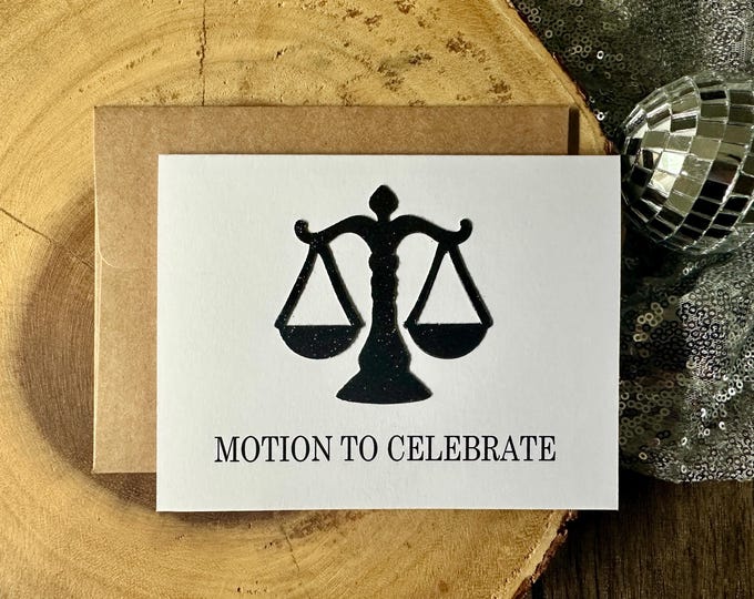 Motion to Celebrate Card (qty. 1)| Lawyer Graduation| Lawyer Greeting ...