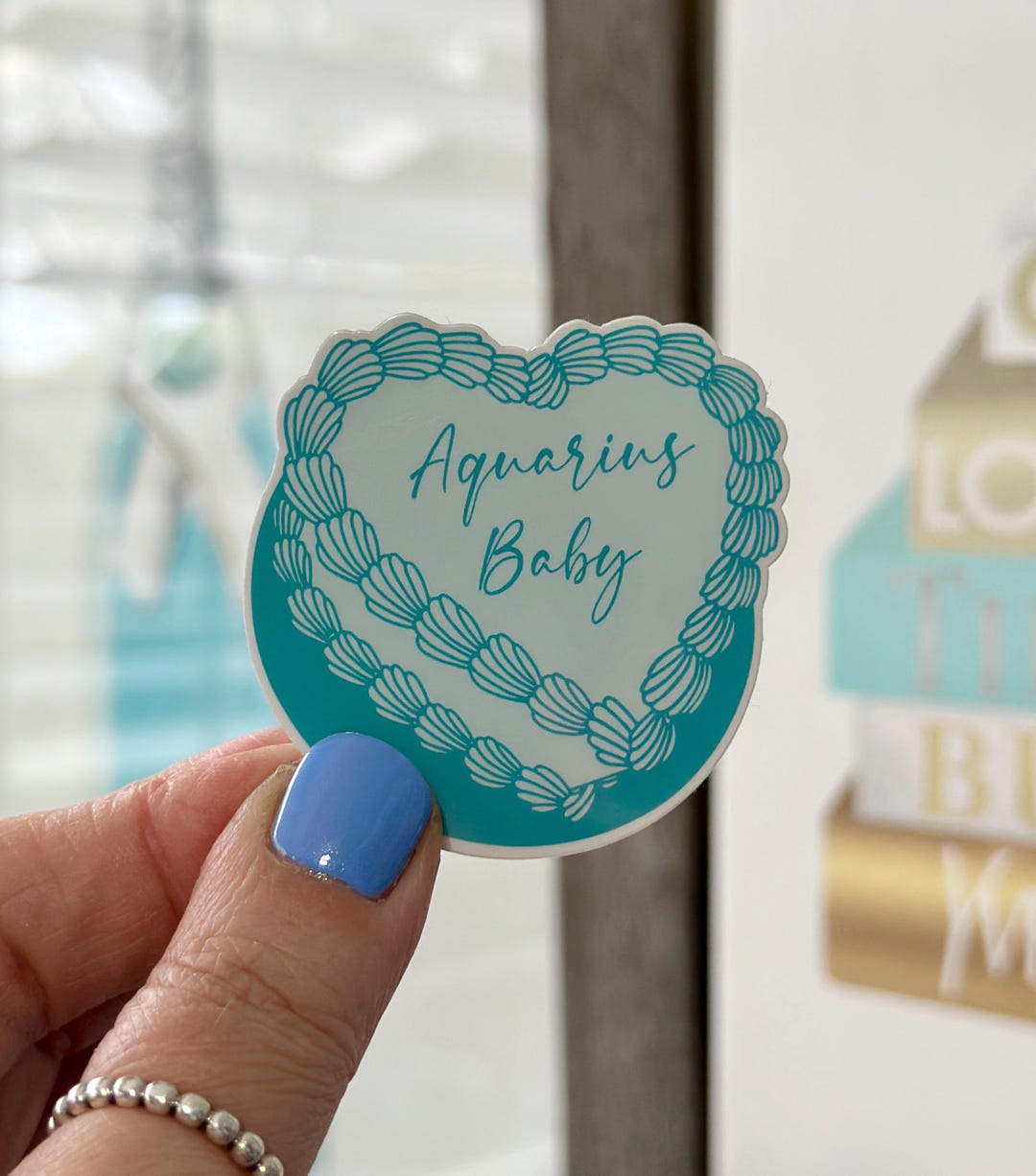 Aquarius Sign Sticker| Zodiac Sign Stickers| Vintage Heart Cake ...
