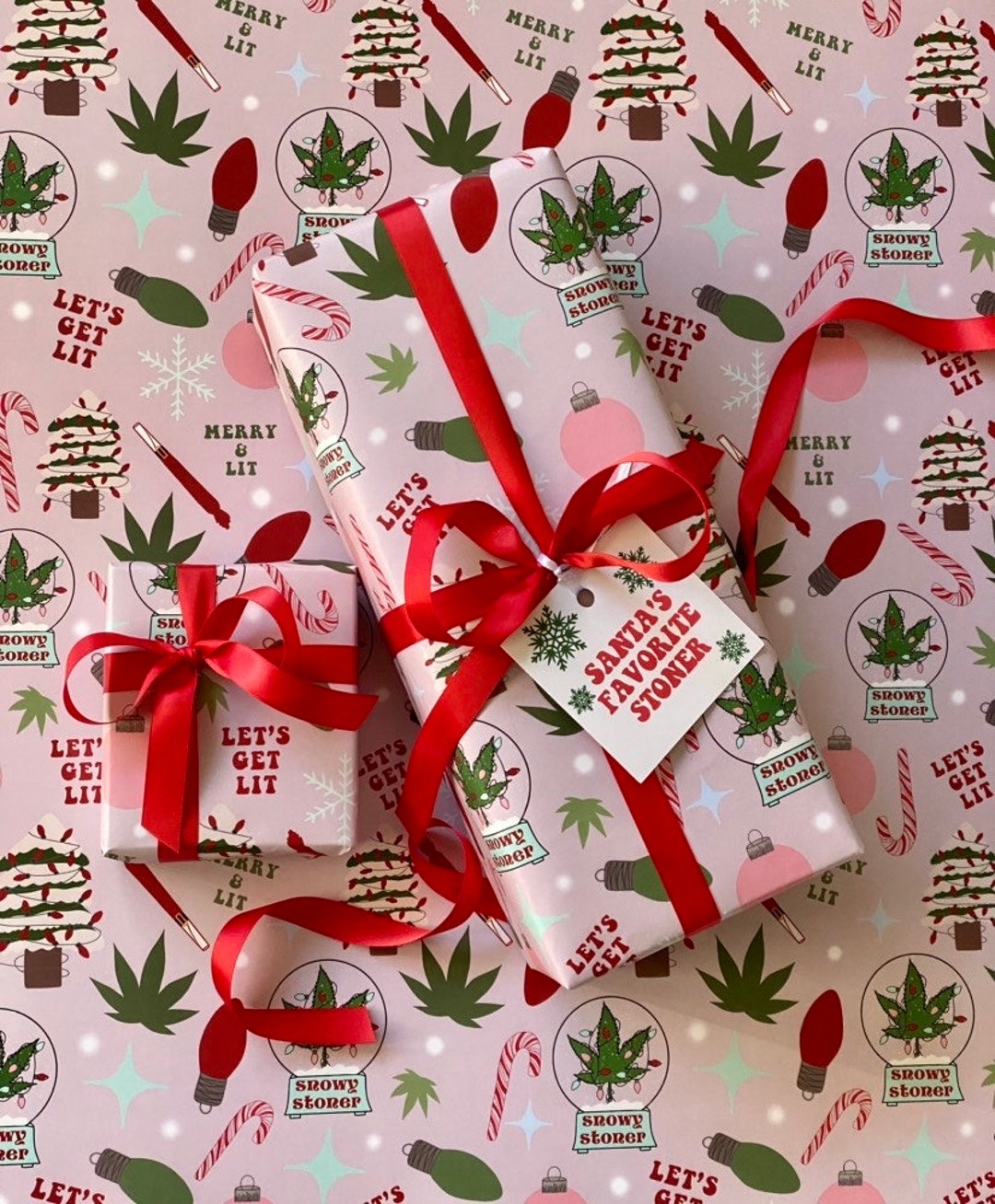 Weed Wrapping Paper (qty. 1 Sheet)| Stoner Christmas Gifts| Stoner Gift ...