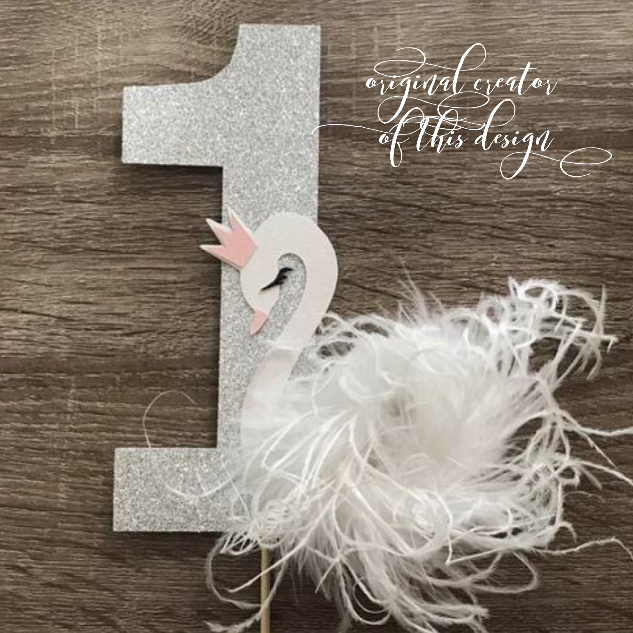 Swan Cake Topper Swan Birthday Swan Party Decor Swan Party - Etsy