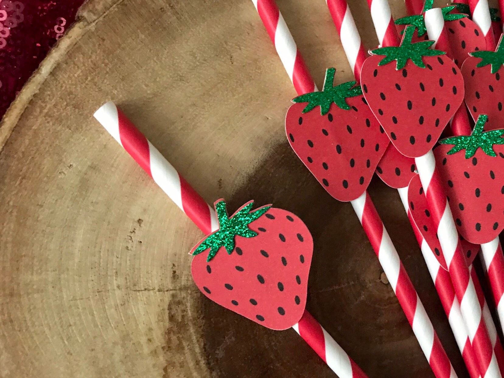 Strawberry Straws (qty. 12)| Sweet One Birthday| Berry Sweet Birthday ...