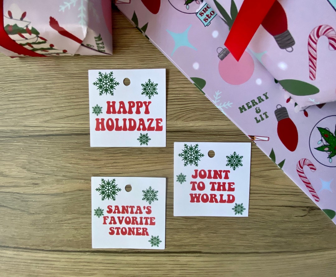 Weed Christmas Gift Tags (qty. 6)| Stoner Gift Tags| 420 Gifts| Weedmas ...