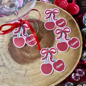 Mini Cherry Gift Tags Qty. 6| Personalized Mon Cheri Gift Tags| Mon ...