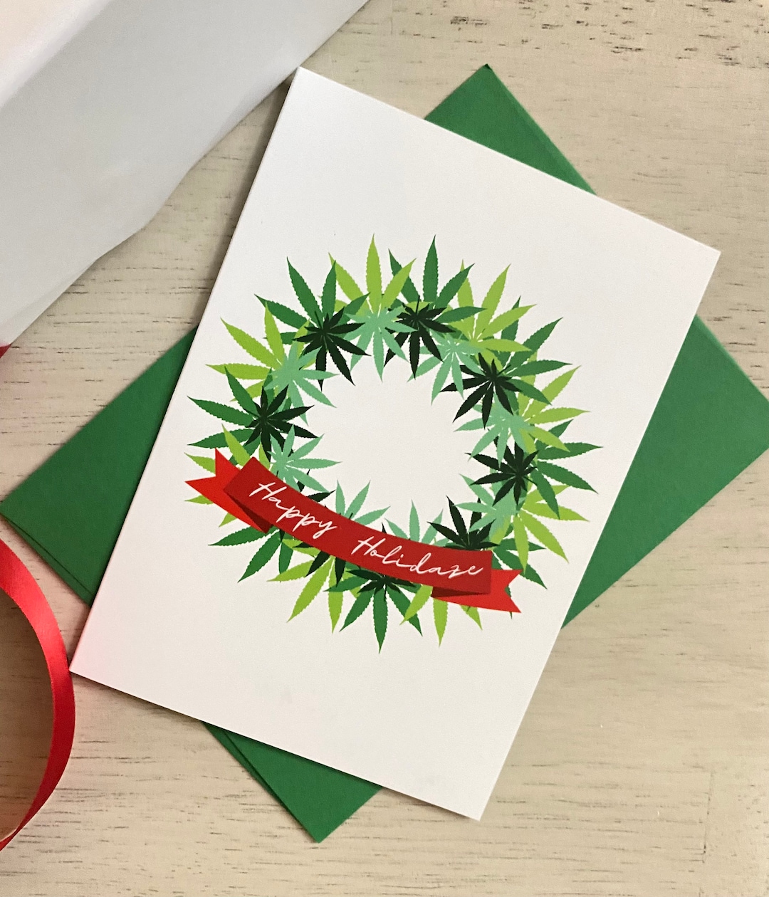 Weed Christmas Card Dope Christmas Marijuana Christmas Happy Holidaze ...