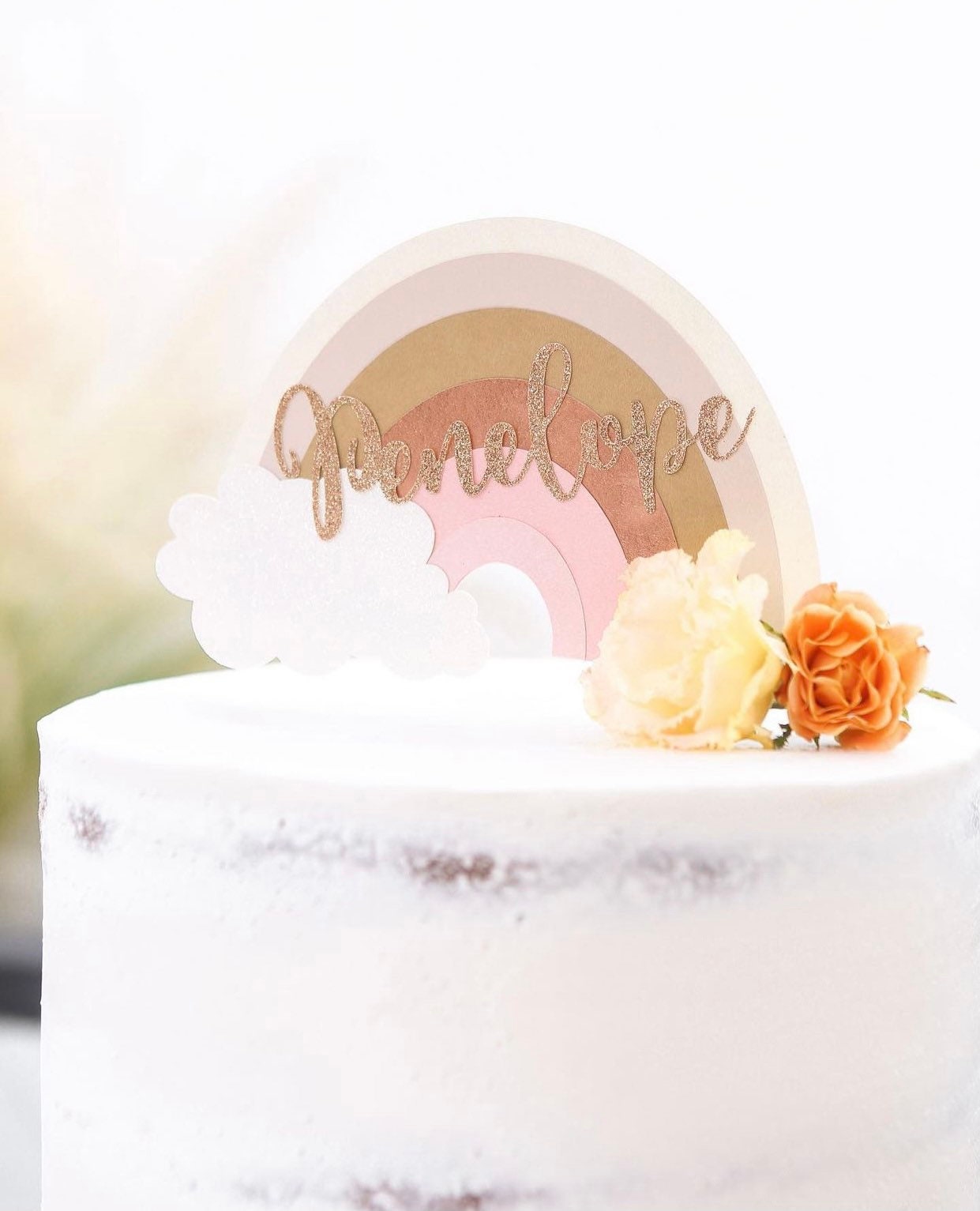 Boho Rainbow Cake Topper| Boho Rainbow Party Decor| Boho First Birthday ...