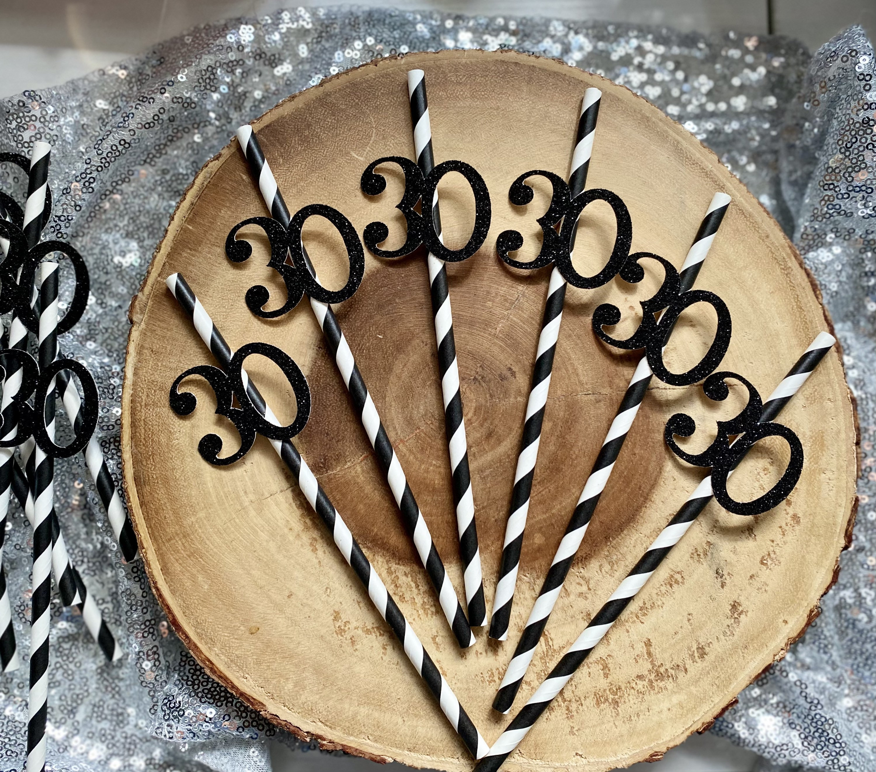 30th Birthday Straws qty. 12 Thirty and Fabulous Cheers to | Etsy