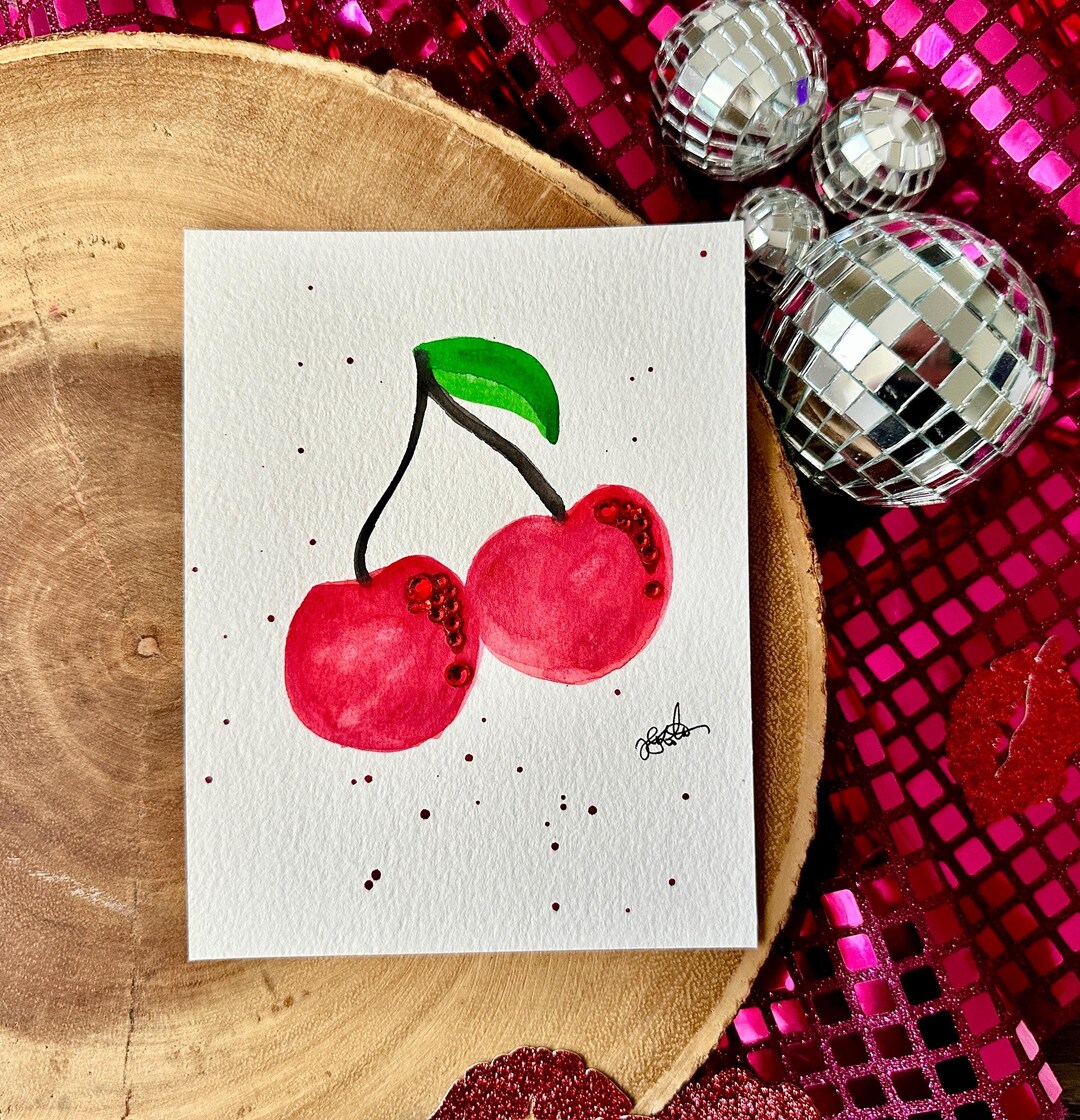 Original Cherry Painting| Cherry Watercolor Painting| Cherry Art ...
