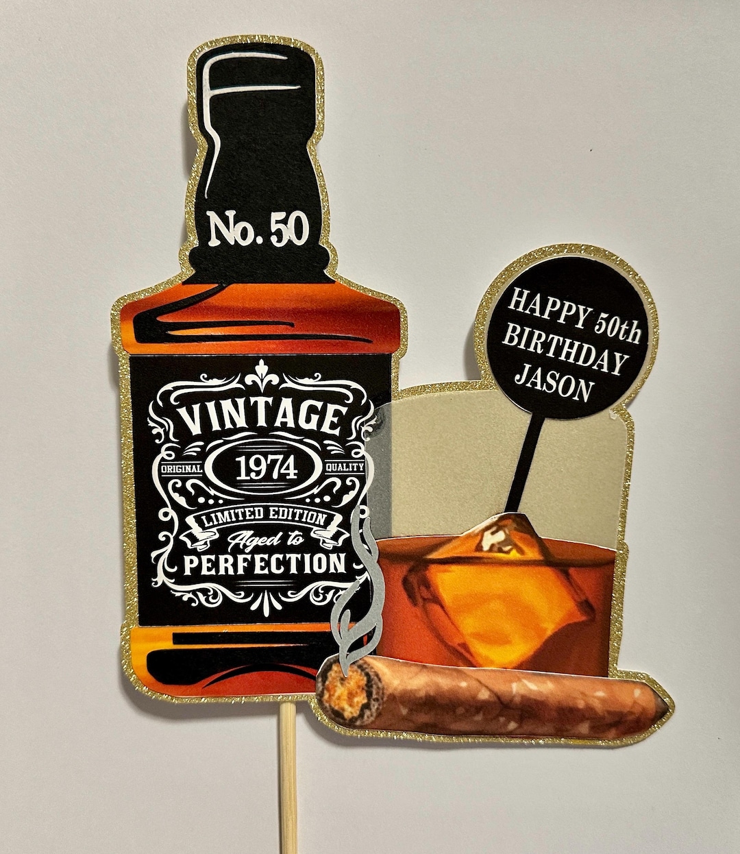 Aged to Perfection Cake Topper| Whiskey Cake Topper| Vintage Cake ...