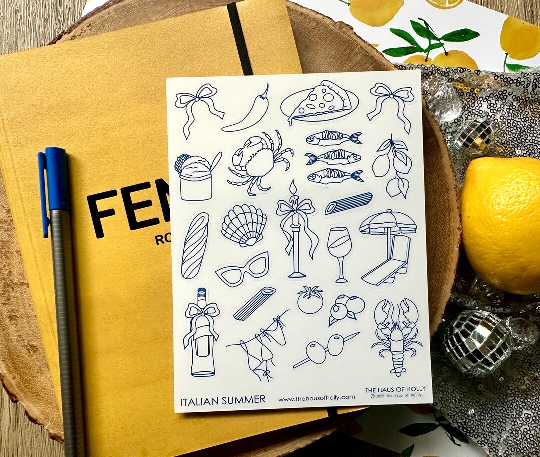 Italian Summer Sticker Sheet| Amalfi Coast Stickers| Journal Stickers ...