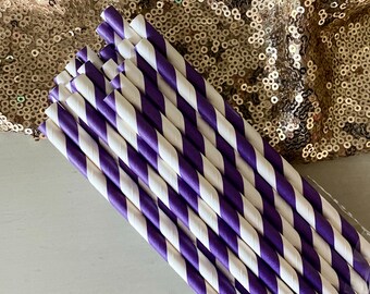 Purple Paper Straws - Etsy