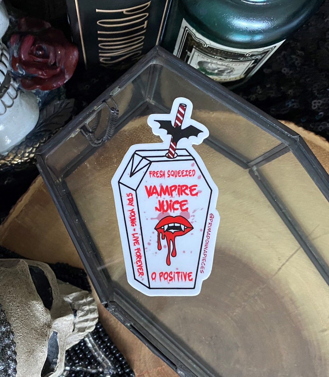 Vampire Juice Box Sticker (qty. 1)| Vampire Sticker| Dracula Sticker ...