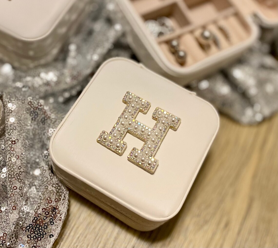 Pearl Initial Monogram Jewelry Box qty. 1 Personalized - Etsy