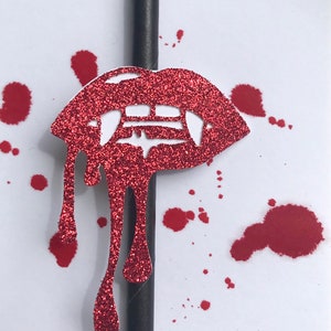 Vampire Straws (qty. 12)| Vampire Lips| Vampire Party Decor| Vampire ...