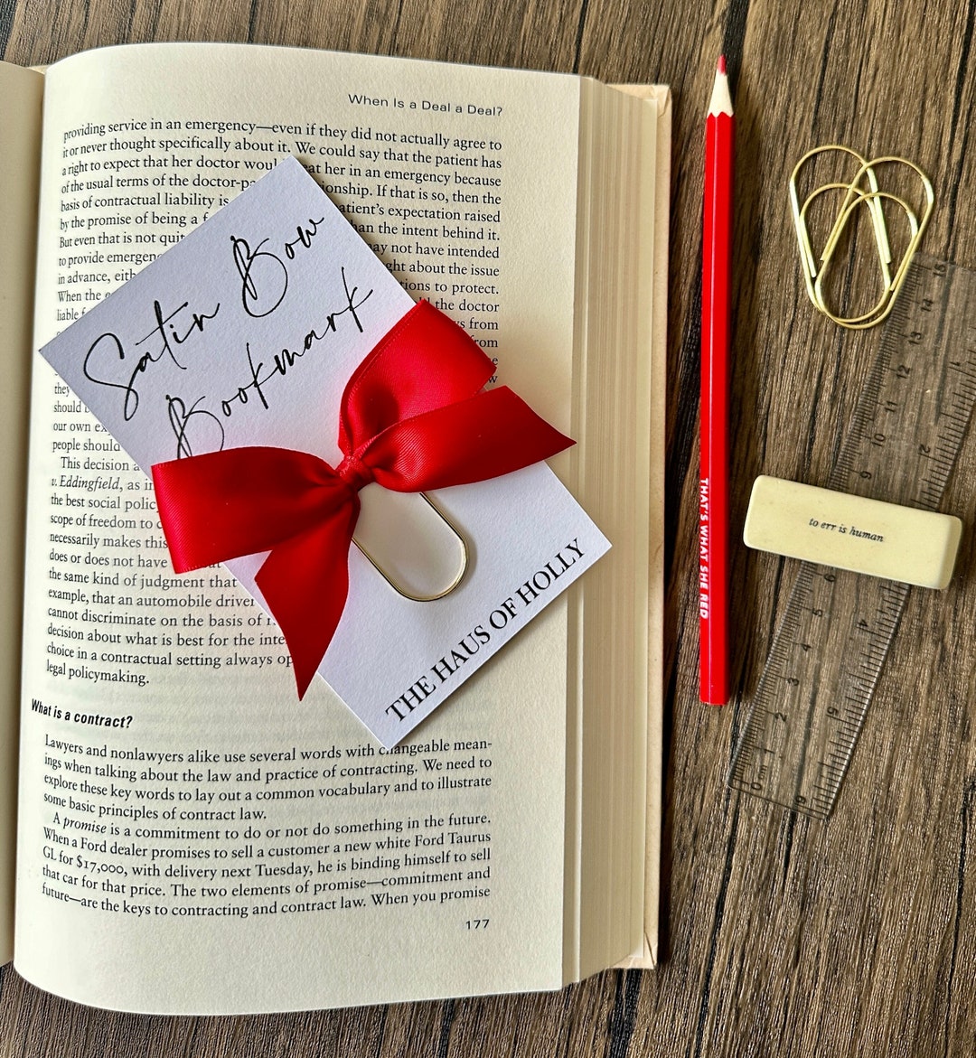 Bow Bookmark qty. 1 Satin Ribbon Bookmark Bookmark Holder Bookish Gifts ...