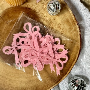 30 Piece Pink Bow Confetti| Shes Tying the Knot Bachelorette| Coquette ...