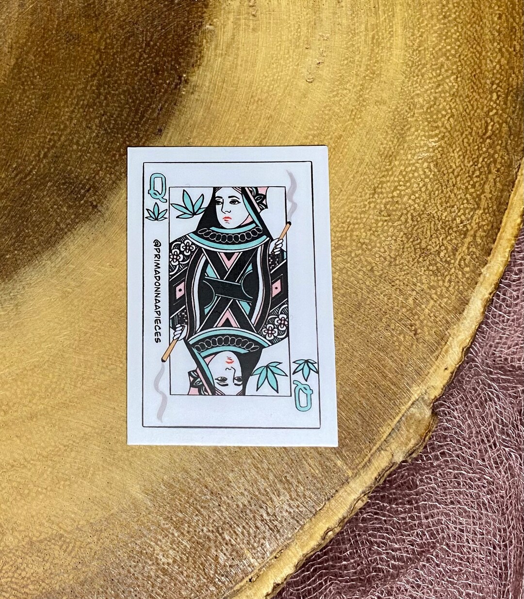 Playing Card Sticker Qty. 1 Queen of Weed Weed Stickers Stoner Stickers ...