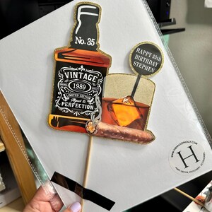 Aged to Perfection Cake Topper| Whiskey Cake Topper| Vintage Cake ...