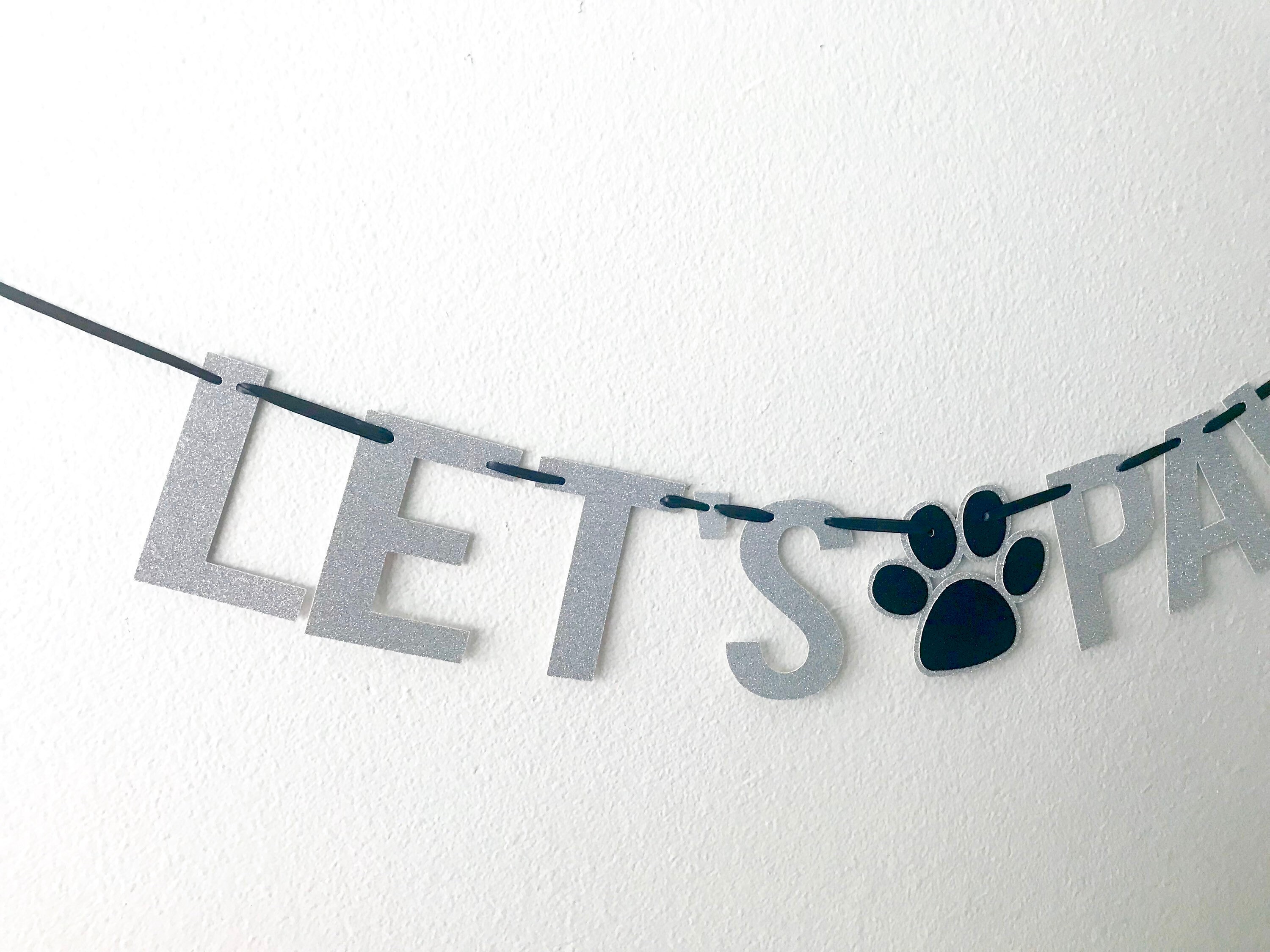 Lets Pawty Banner Dog Birthday Banner Dog Decor Dog | Etsy