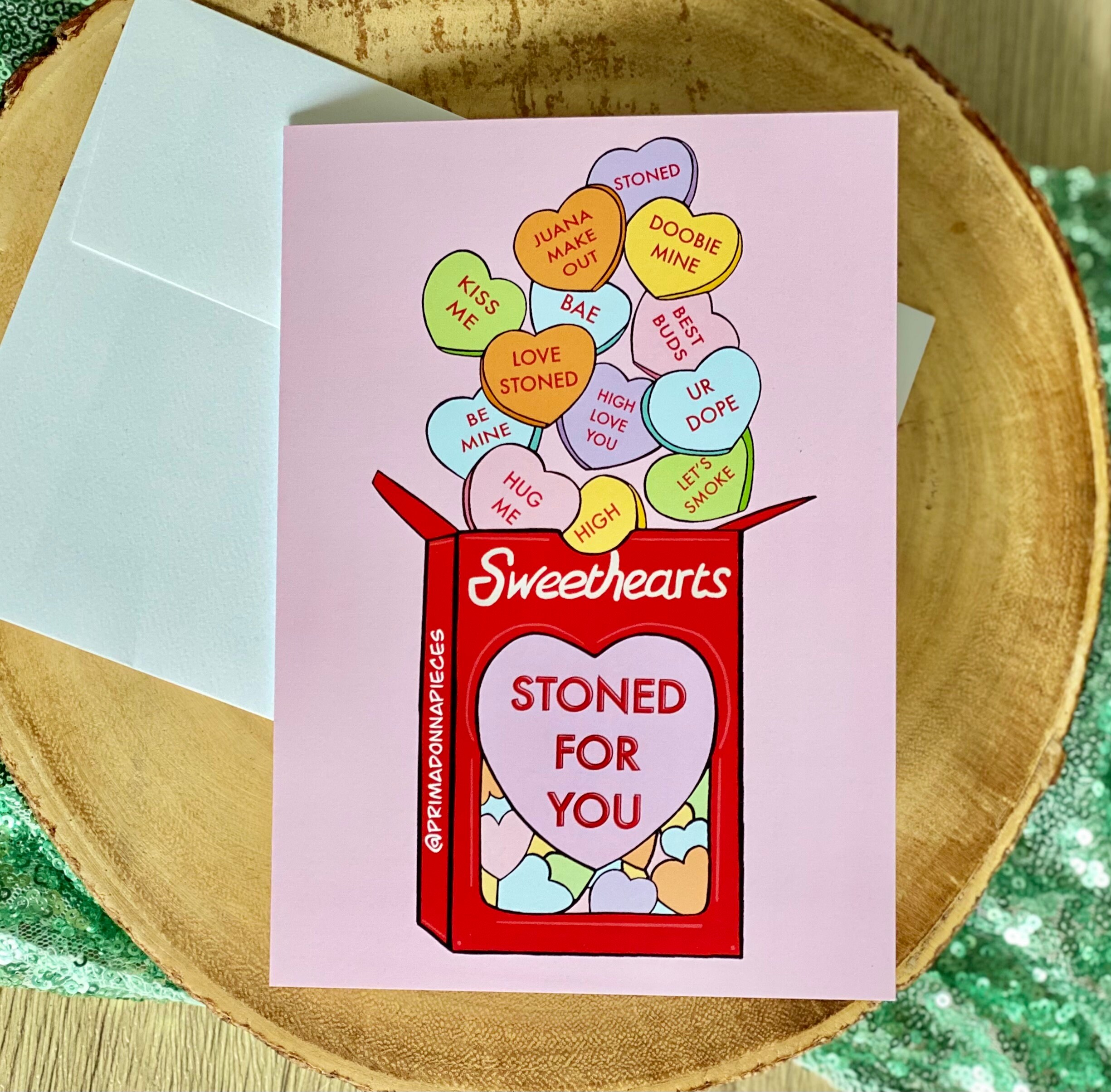 Stoner Candy Hearts Greeting Card (qty. 1)| Stoner Greeting Cards ...