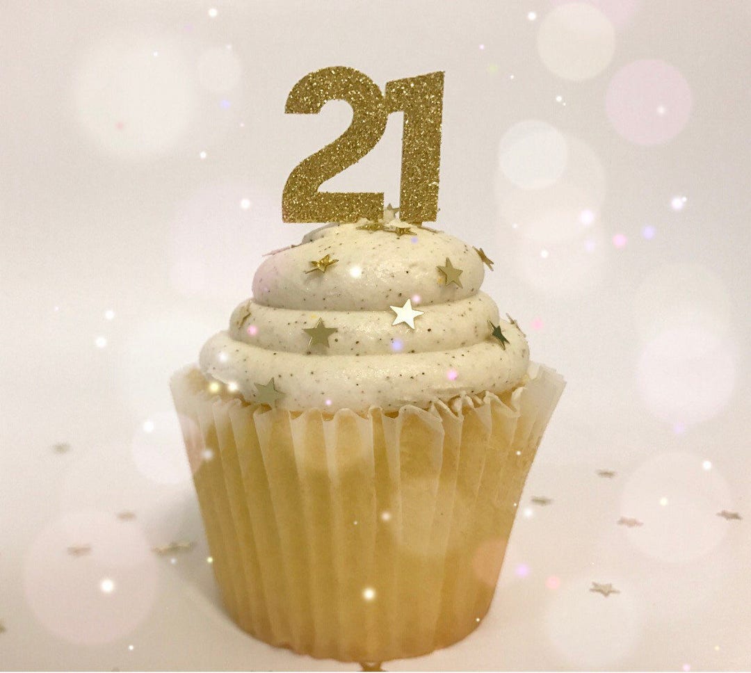Number 21 Cupcake Toppers (qty. 6)| Finally Legal| 21st Birthday ...