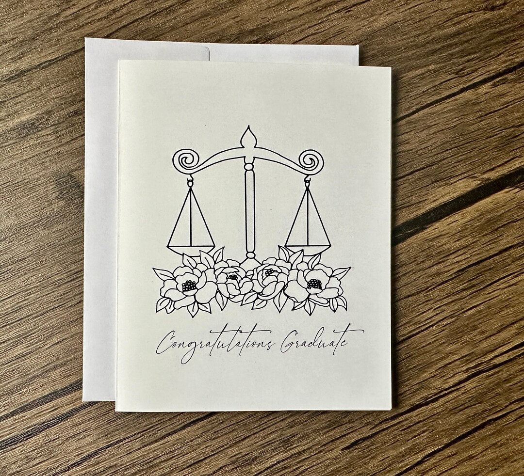 Law School Graduation Card (qty. 1)| Lawyer Graduation| Lawyer Greeting ...