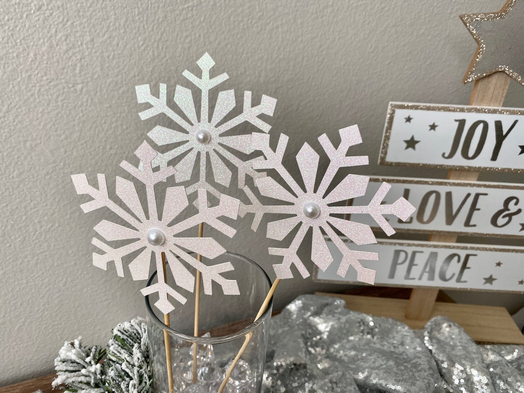 Snowflake Centerpiece (qty. 3)| Winter Wonderland Decor| Onederland ...