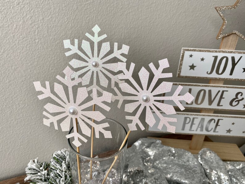 Snowflake Centerpiece qty. 3 Winter Wonderland Decor - Etsy