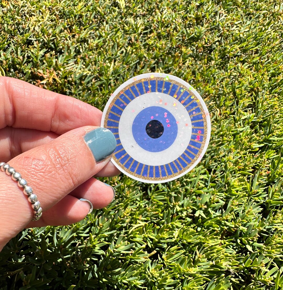Holographic Eye Sticker (qty. 1)| Blue Eye Decal| No Bad Vibes Stickers ...