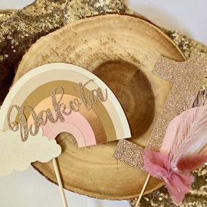 Boho Rainbow Cake Topper Boho Rainbow Party Decor Boho First - Etsy