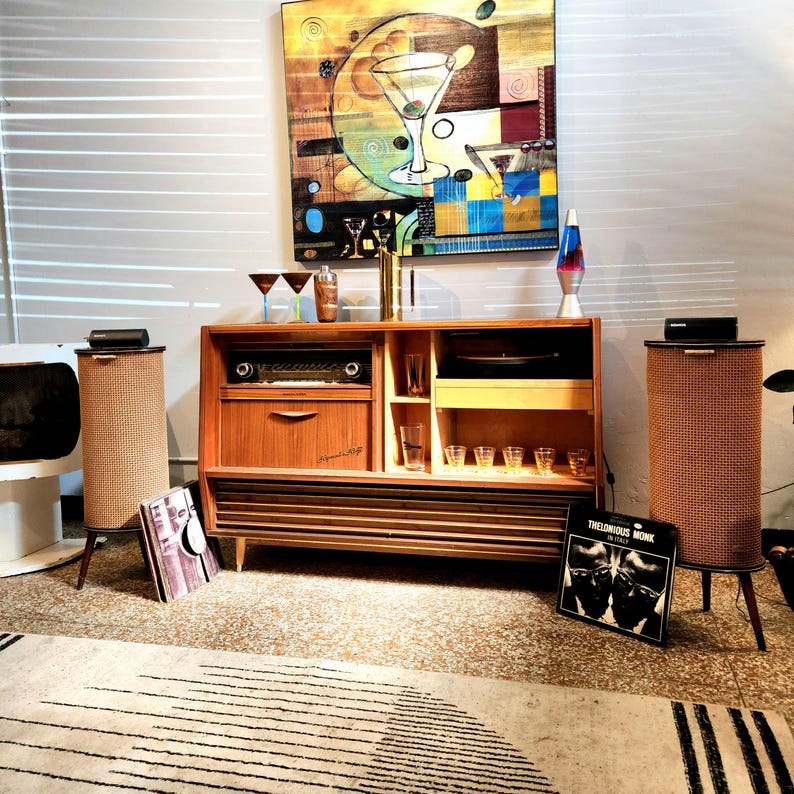 1960 Telefunken Hymnus Record Player Stereo Console and Bar, Modernized ...