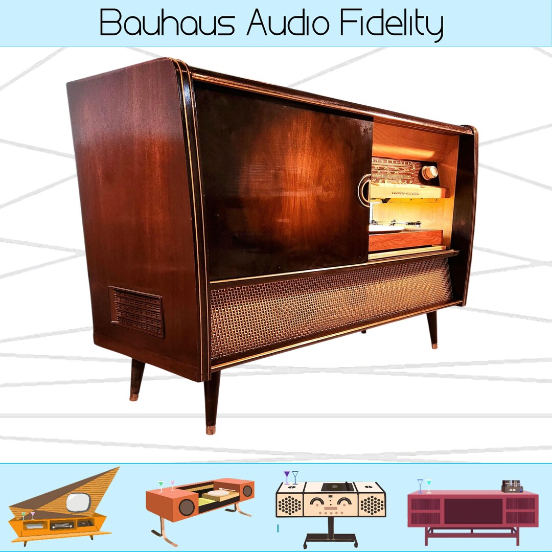 MCM Vintage Music Radio Vinyl Record Player Console "the Lindau" 1958 ...