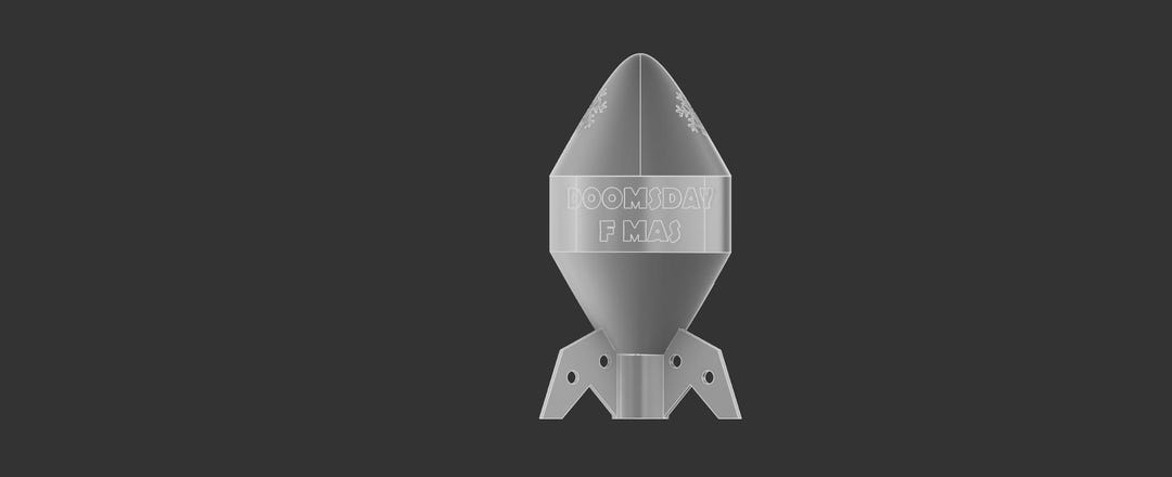 Doomsday F-bomb STL Pack — 8" Desk Bomb + Micro Ornament, Christmas ...