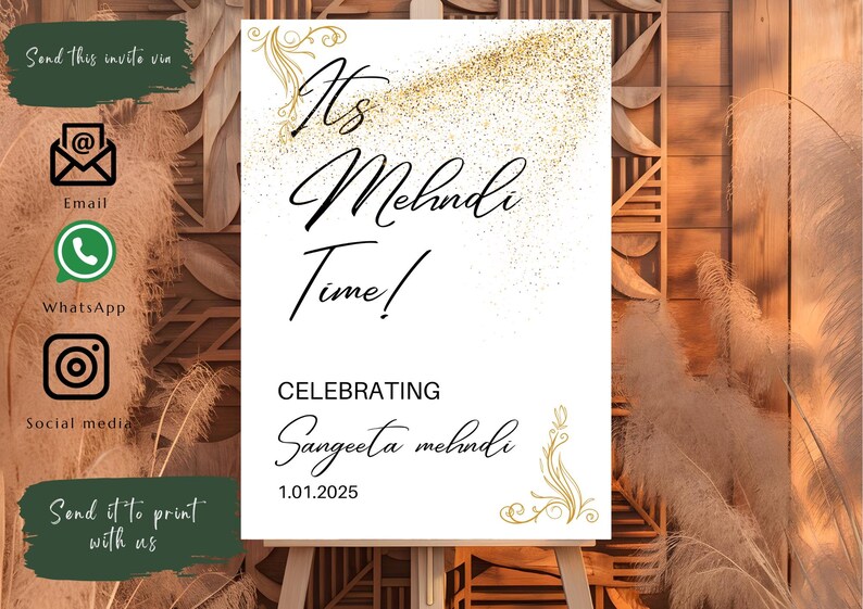 Mehndi Welcome Sign Board Available in Different Sizes - Just Text ...