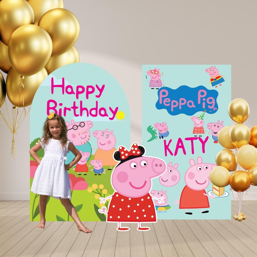 Peppa Pig Birthday Sign Cutout, Peppa Girl Party DIY, Pink Party Theme ...